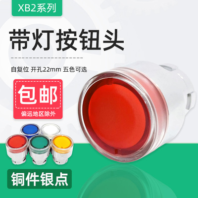 自复位带灯按钮头部ZB2BW33C BW34C BW35C BW36C启动开关红绿黄蓝