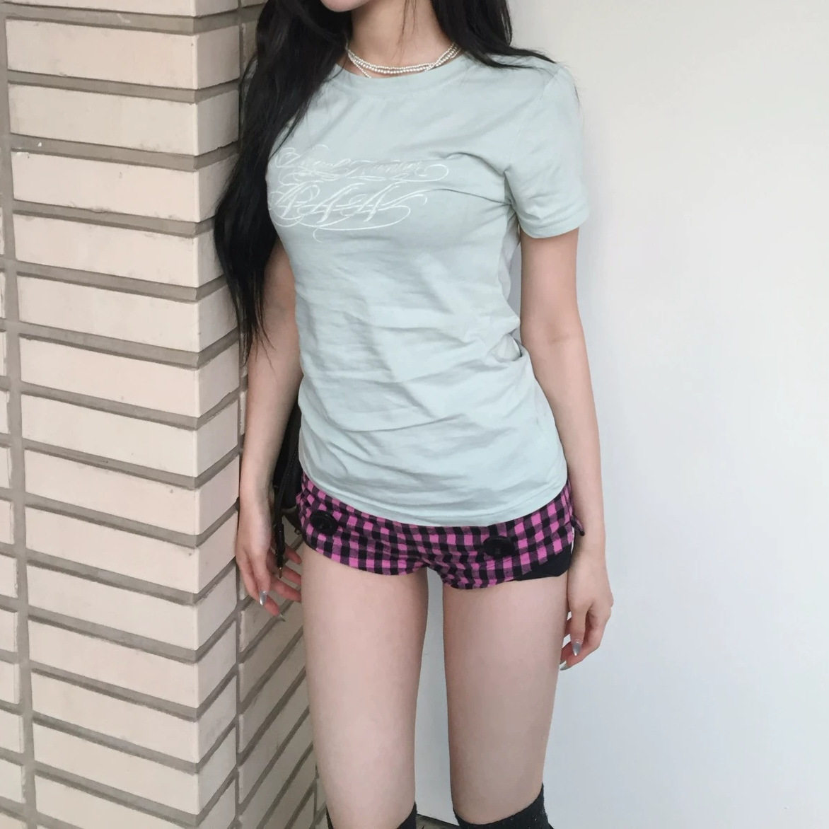 十字架网纱t恤女2026新款春季外穿小众打底衫修身女装内搭上衣