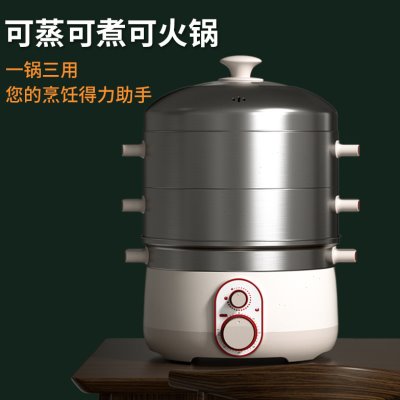 新款不锈钢电蒸锅原味蒸汽锅定时调温家用保温锅电蒸笼蒸锅不串味