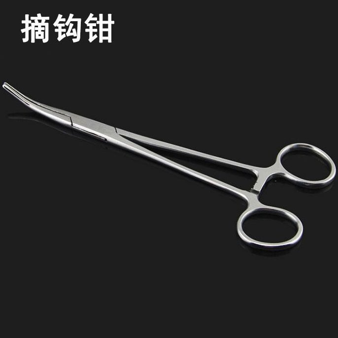 不锈钢脱钩器大号弯头止血钳钓鱼用摘钩子钳路亚钳子渔具