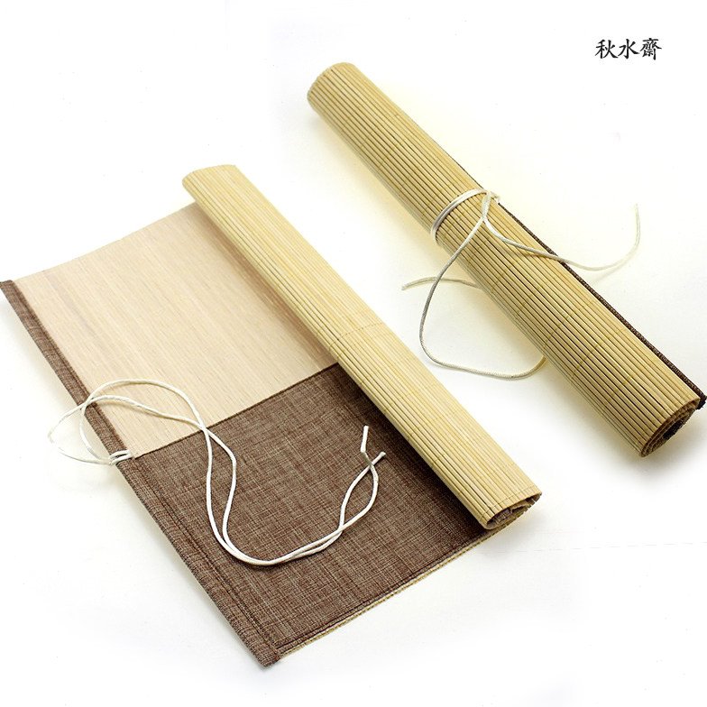 素竹毛笔笔帘 秋水斋 手工布袋笔帘笔袋水彩自学闲插画制吴竹和风