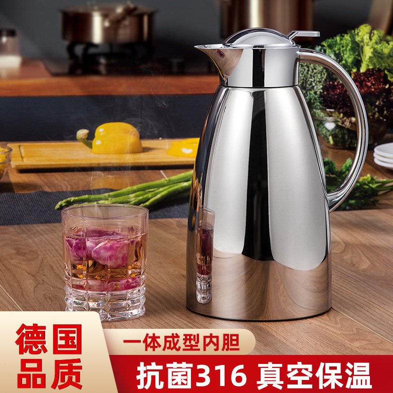 德国316不锈钢保温壶全钢热水瓶暖水壶家用高档保温瓶大容量2L