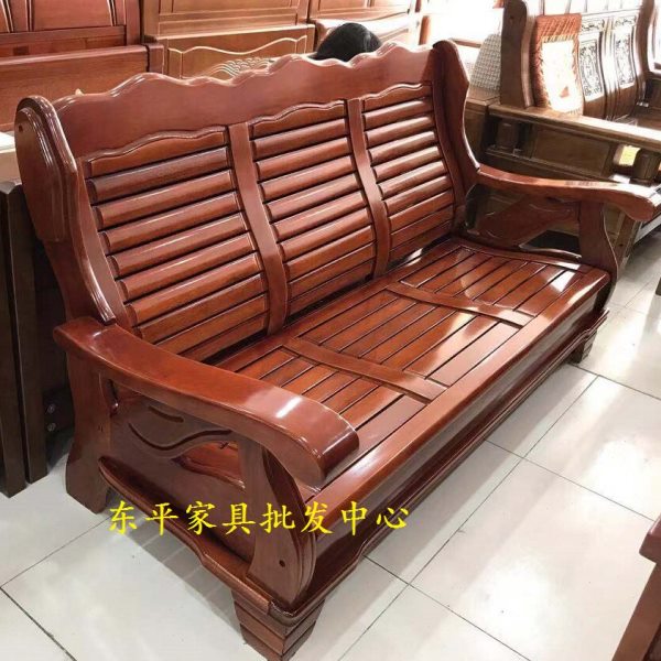 003木沙发实木客厅组合仿红木沙发老式木质沙发三人五件套小户型