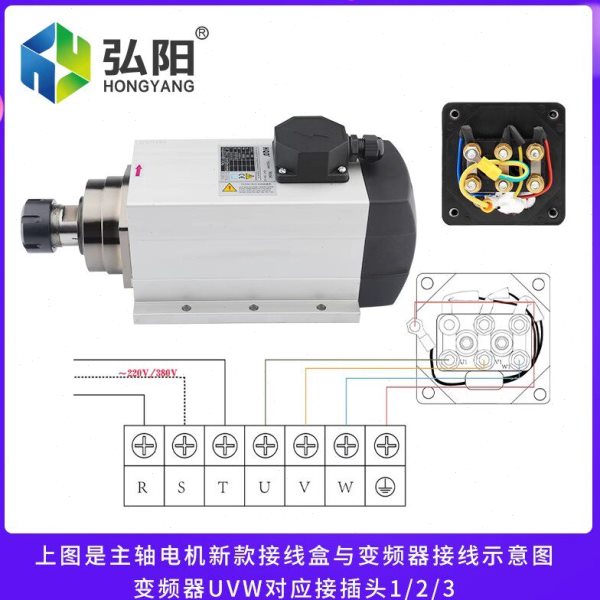 电主轴雕刻机2.2kw3.5千瓦4.5kw6KW风冷高速开料机主轴电机动力头