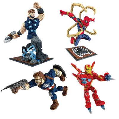 拼之星8831超级英雄积木美队蜘蛛侠无限手套绿巨人黑豹玩具摆件