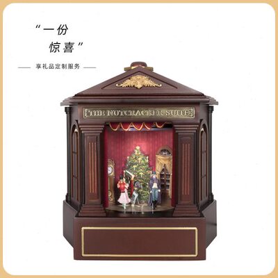愿一礼物】经典永续 Mr.Christmas歌剧院木制音乐盒圣诞复古创意