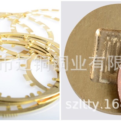 装饰用光亮面黄铜板 黄铜零部件切割打孔 H62黄铜板激光切割