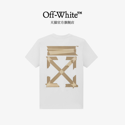 off-white新款圆领短袖T恤图画LOGO设计纯棉宽松短袖上衣男女同款