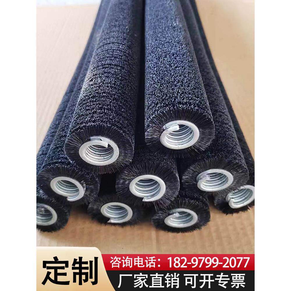 工业尼龙缠绕毛刷辊辊毛刷圆螺旋清洁线弹簧毛刷耐高温防静电除尘