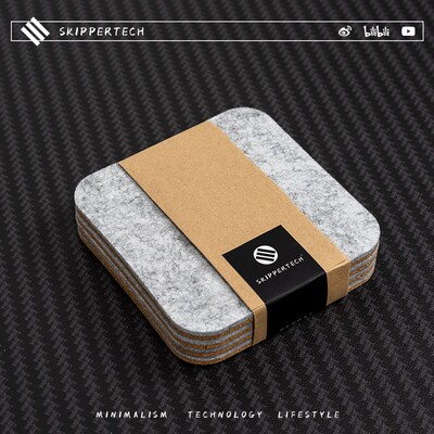 SkipperTech 毛毡软木杯垫隔热垫水杯垫子办公室桌面吸水茶杯垫