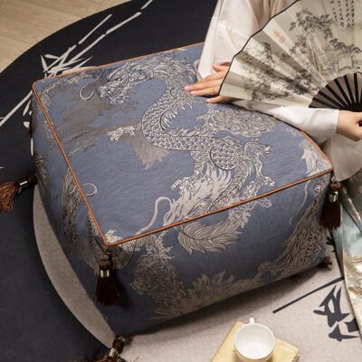 「龙纹系列」国潮坐墩中式复古龙懒人沙发禅修冥想垫家用凳子定制