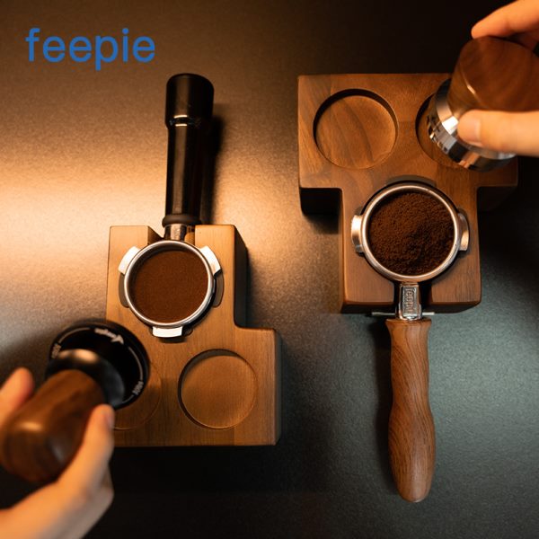 feepie啡派胡桃木咖啡压粉座实木填压座手柄支架意式配套器具