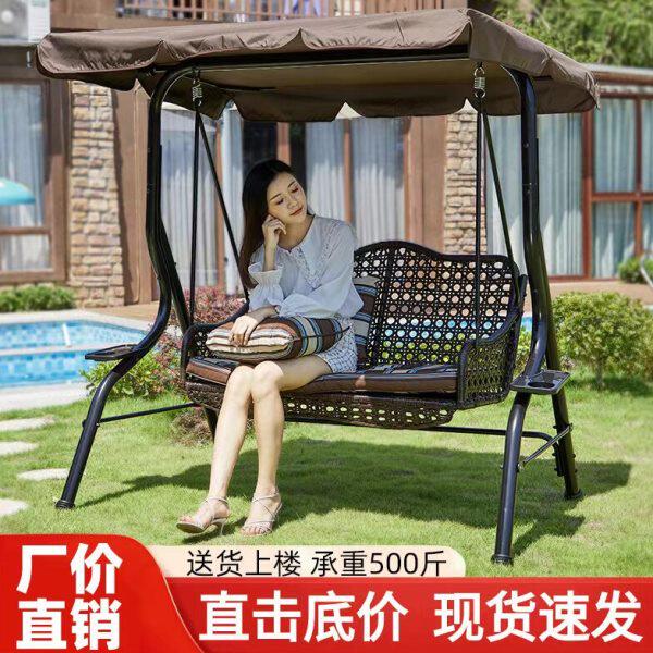 秋千户外庭院家用吊椅双人摇椅室内儿童室外阳台吊篮椅铁艺荡秋千