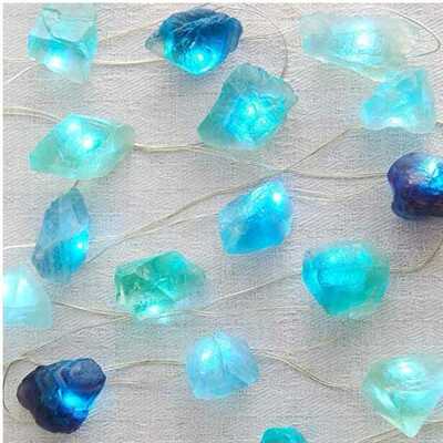 LED铜线灯串（Fluorite）守护石配3AA遥控电池盒可调光水晶