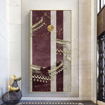 新中式风格玄关装饰画走廊挂画中国风负片风格泡茶室书房过道壁画
