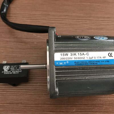 台湾T.W.T 15W单相220V交流定速光轴马达/定速电机15W 31K 15A-C