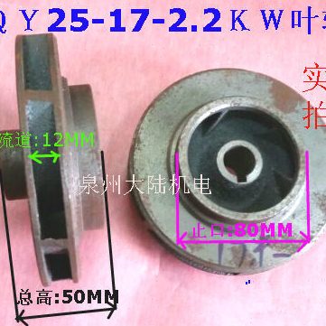 K水泵3铁水油Q叶轮Y铁 W2.-2K2.W72叶轮-配件潜水泵1充叶式件25