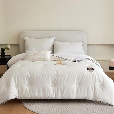 2024新款全棉A类纯色20大豆抗菌秋冬被150x200cm4.2斤科特蓝