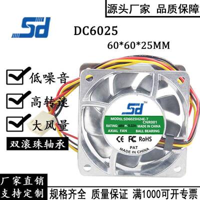 60256CM/厘米48V0.22A全金属耐高温散热风扇4线PWM控速