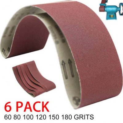 6pcs Set 915*100mm 60/80/100/120/150/180 Grits Aluminum Oxid