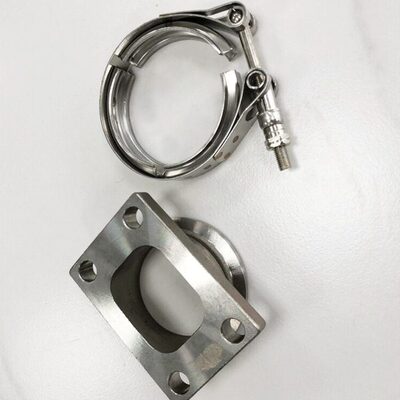 改装涡轮增压器法兰盘转接底座T3/T4接口卡箍连接板4孔排气转换头