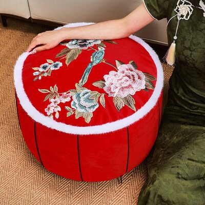 坐墩新中式客厅家用蒲团垫榻榻米懒人沙发看书多用脚踏刺绣高级感