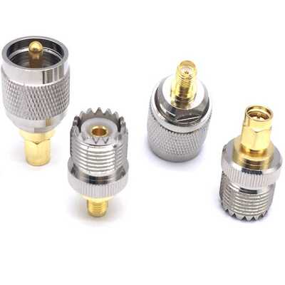 同轴射频连接器PL259 SO239转SMA公母UHF四件套对讲机转接头RF头