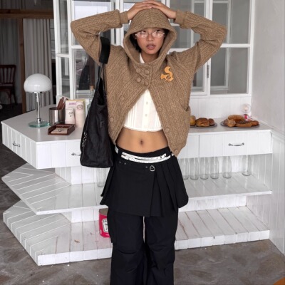 OTPé可拆卸屁帘直筒工装长裤