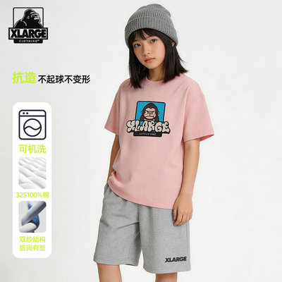 XLARGE儿童纯棉亲肤圆领短袖T恤