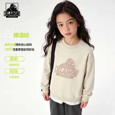 XLARGE童装中大童圆领套头卫衣