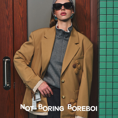 NBB平驳领立体手工贴片西装外套