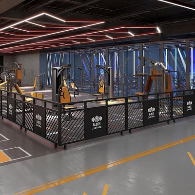 健身房私教区铁艺围栏q护栏矮隔断工业风餐厅酒吧卡丁车间装饰屏