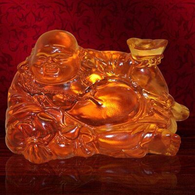 汽车摆件正宗古法琉璃弥勒佛新款车内饰品创意车载 出路平安汽车