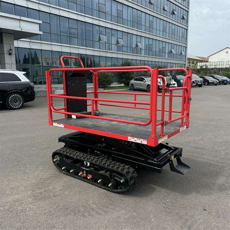 果园采摘升降平台 农用自走式运输车 全地形履带式运输升降一体机