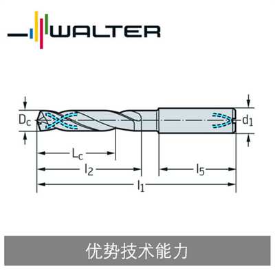 瓦尔特整钻 硬质合金钻头 内冷 DC150 3倍径