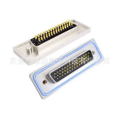 ip67防水d-sub连接器HDB44公母头焊线式转接头VGA镀金44pin针航空