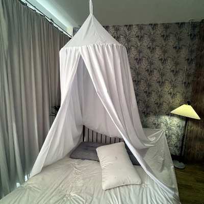 家用圆顶婴儿床幔遮光挡风床帘布帘子儿童床头蚊帐免打孔安装床幔