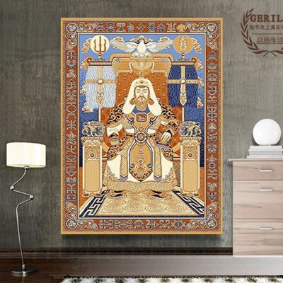 古代立体天坐像蒙骄成吉挂毯思一编织书房装饰族纯新款汗客厅羊毛