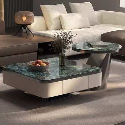 天然大理石茶几意式轻奢超晶石家用茶桌意式极简客厅组合2025新款