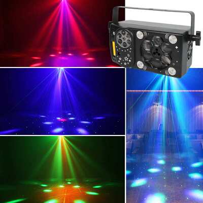 Disco Party Lights With Patterns LED Strobe Lasers Light
