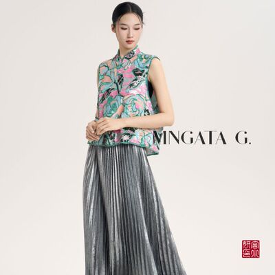MNGATA G./曼加塔【花浔】莱赛尔夏日新中式中国风休闲马甲