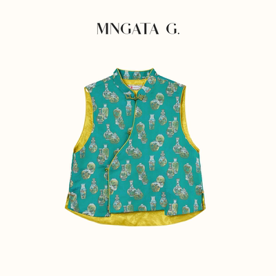 MNGATA G./曼加塔【曼奢·织金宝瓶】桑蚕丝新中式百搭马甲