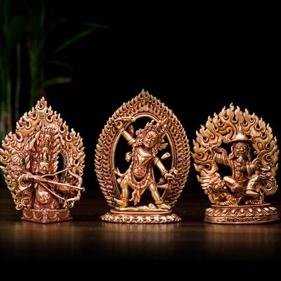 三像 铜像室内家用5寸全鎏现代本根宁玛尼泊尔铜像金铜铜像摆件