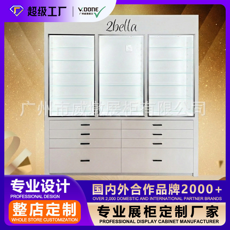 威墩定制眼镜店玻璃展柜立式展示架产品展厅柜货架不锈钢展示柜