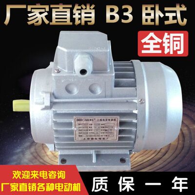 上海德东电动机YS8024机座550W1.1KW铜芯电机铝壳交流电动机