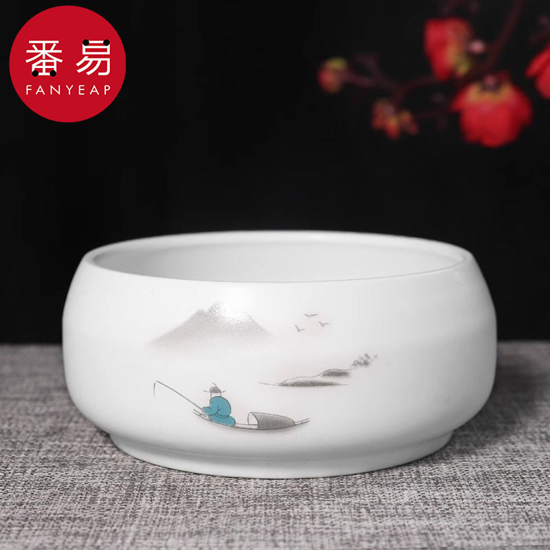 笔洗AC1sn001-文房四宝墨汁墨碟缸冰裂陶瓷国画书法储水学生