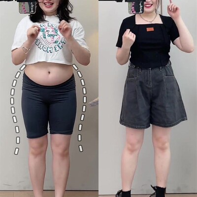 高腰牛仔短裤女夏季宽松大码胖mm五分a字显瘦阔腿裤梨型身材裤子