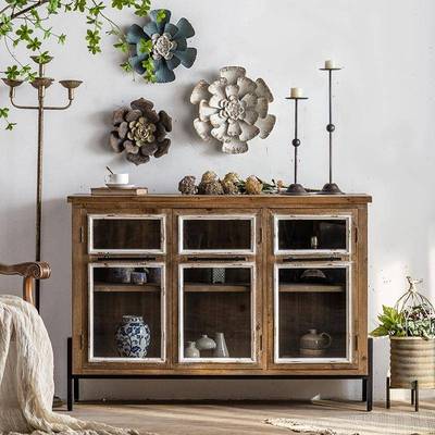 复古简约别墅走廊过道储物柜客厅主卧室收纳柜美式实木三斗柜