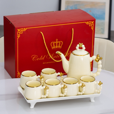 茶具套装2025新款轻奢高档陶瓷水杯茶壶茶杯家用客厅待客结婚礼品