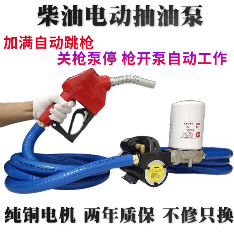 抽油泵电动柴油12v伏24V220V大功率枪停泵停自吸自停加油枪加油泵